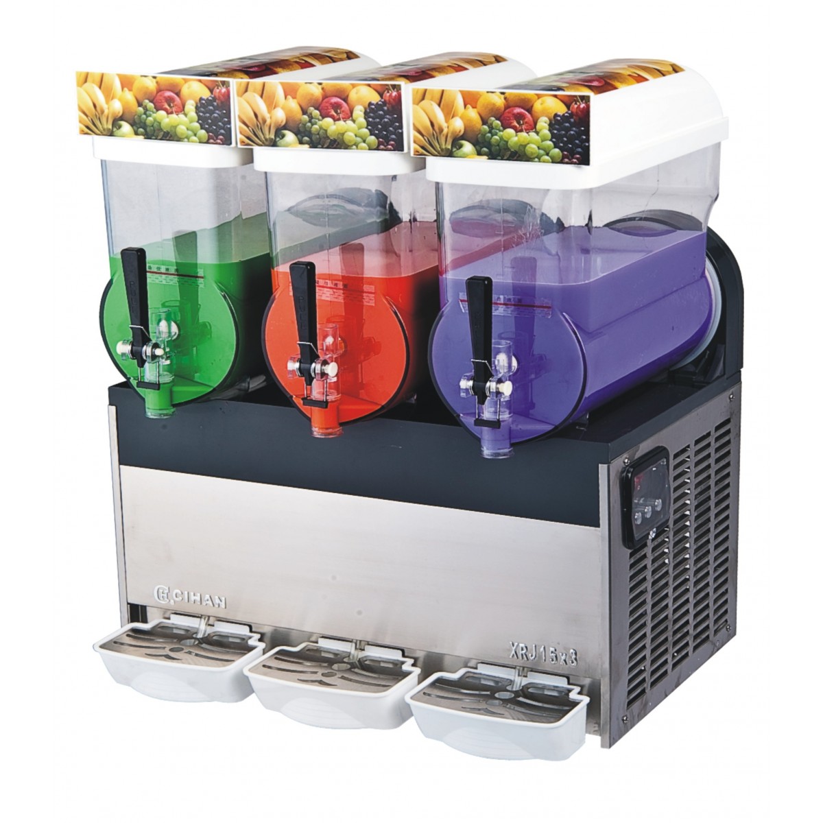 Three-Tank Slush Dispenser - Slush Machines - Beverage Equip - Dining Room